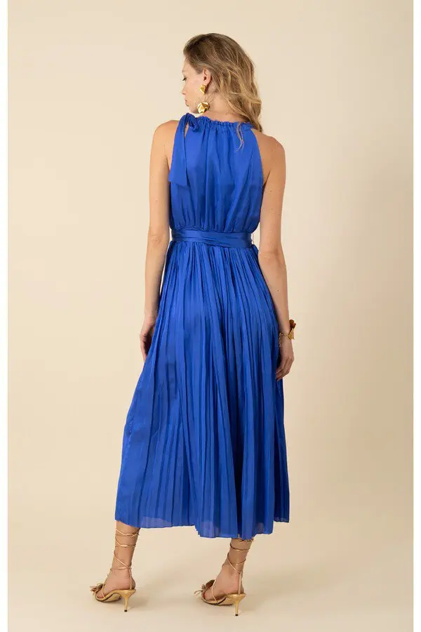 Hale Bob Chelsea Chiffon Pleated Dress - Blue