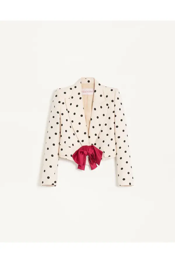 Valentino Garavani Shantung Jacket With Plusdepois Print - Stripe