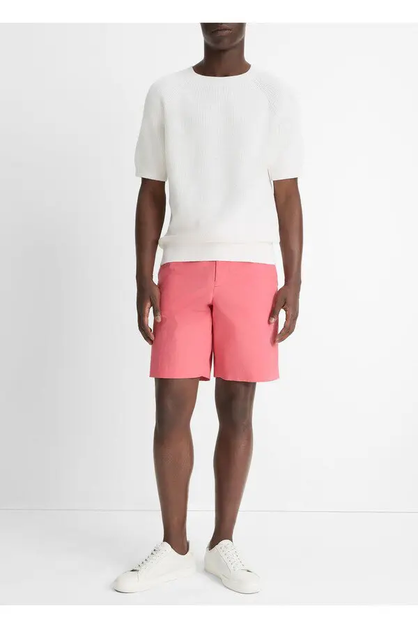 Vince Italian Cotton Extended-tab Short - Red