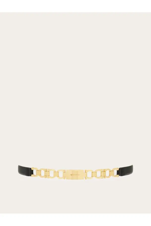 FERRAGAMO Extendable Gancini Bijoux Belt - Black