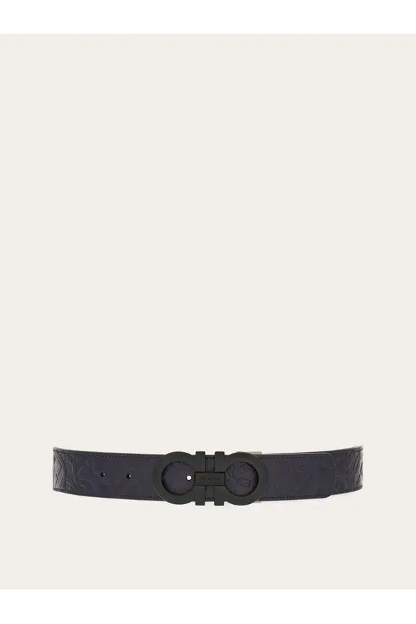 FERRAGAMO Reversible Gancini Belt - Black