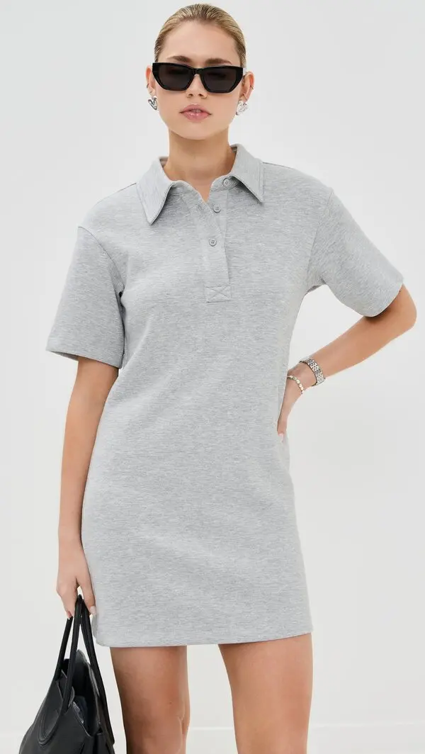 LE BOP Solene Polo Dress - Heather Grey