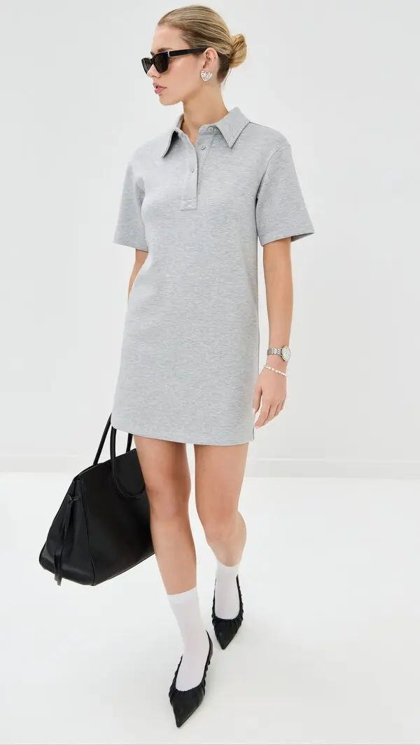LE BOP Solene Polo Dress - Heather Grey