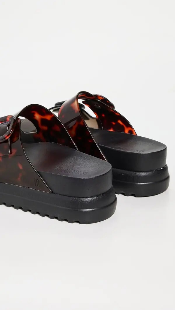 Melissa Cozy Platform Jelly Sandals With Buckle Straps - Black/tortoiseshell