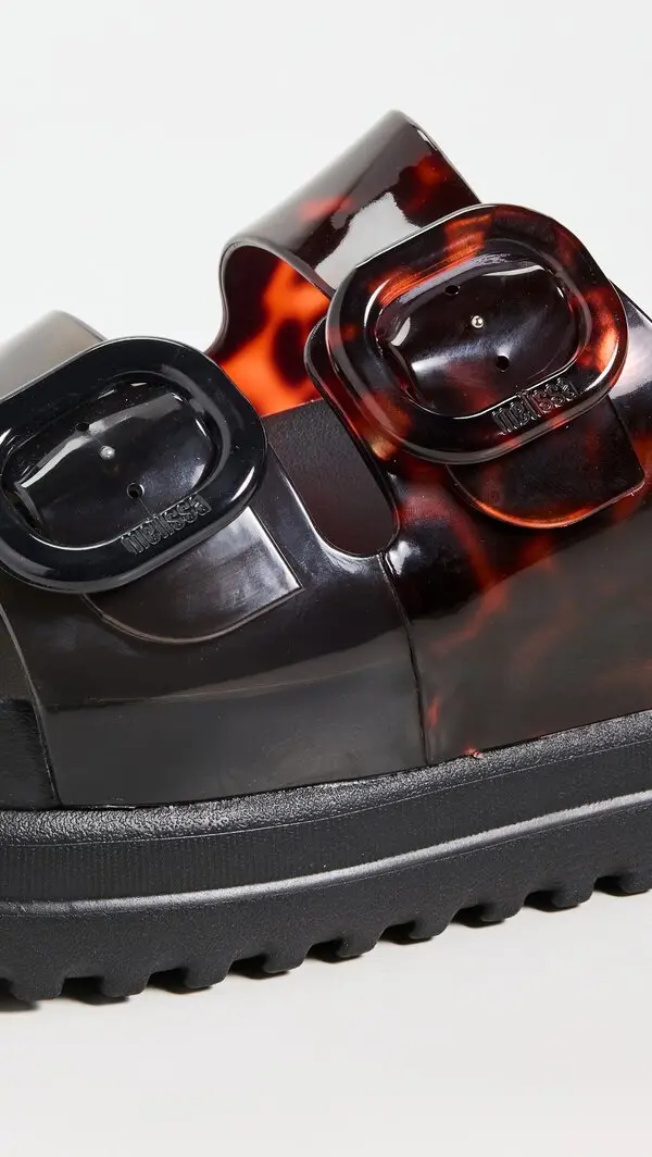 Melissa Cozy Platform Jelly Sandals With Buckle Straps - Black/tortoiseshell