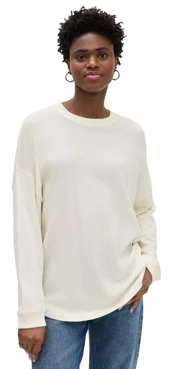 Jenni Kayne Boyfriend Long Sleeve Tee - Ivory