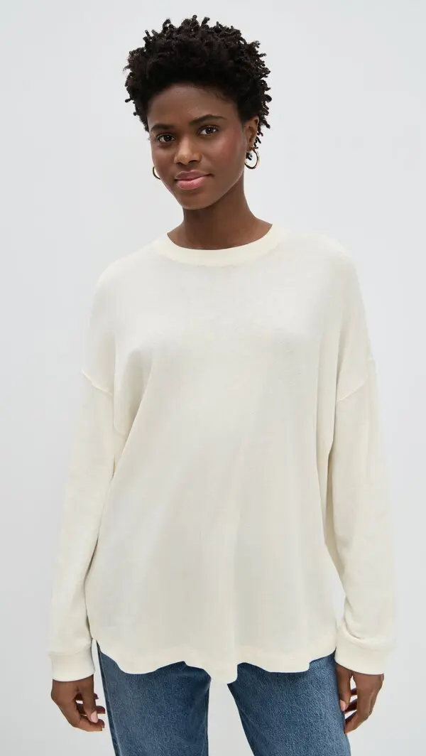 Jenni Kayne Boyfriend Long Sleeve Tee - Ivory