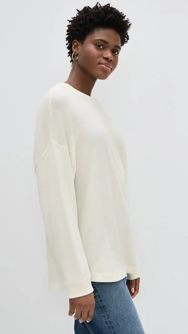Jenni Kayne Boyfriend Long Sleeve Tee - Ivory