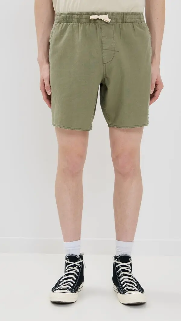 RHYTHM Classic Linen Jam Shorts - Olive