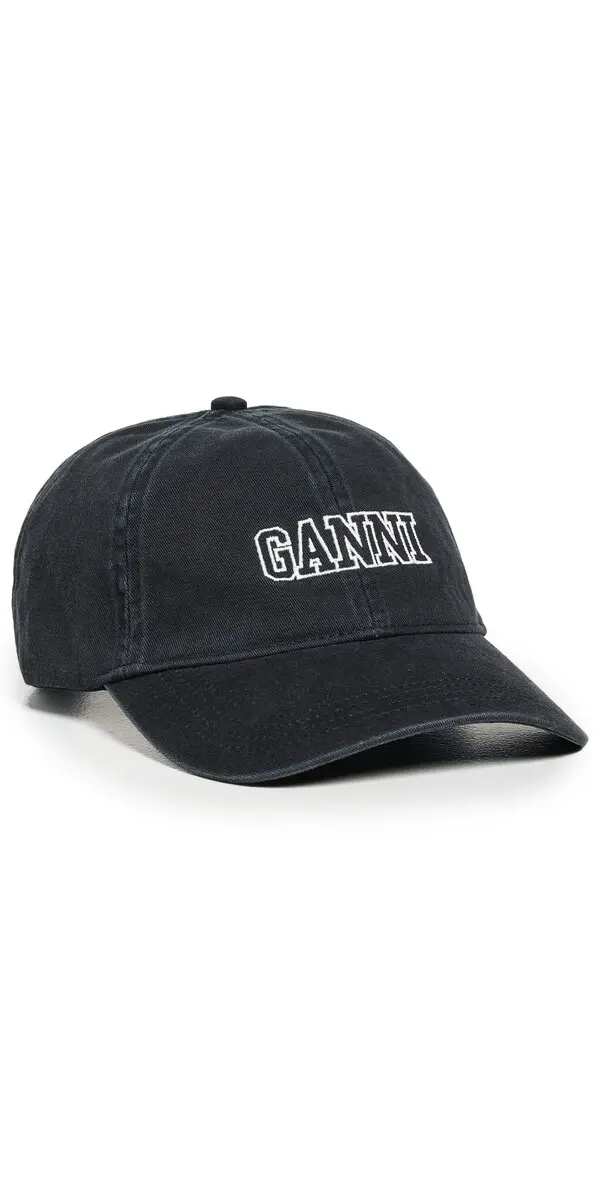 GANNI Embroidered Logo Baseball Cap - Black