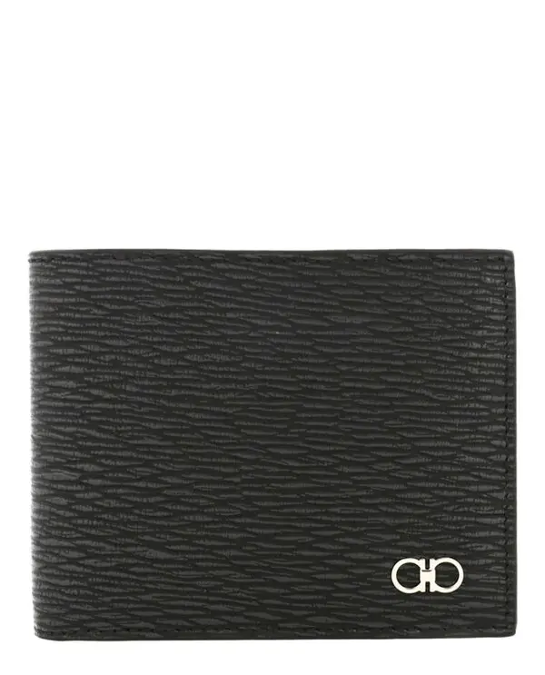 FERRAGAMO Revival Leather Bifold Wallet - Dark Grey
