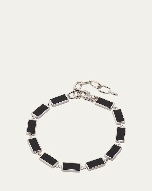 JAN LESLIE Sterling Silver Onyx Bracelet - Black