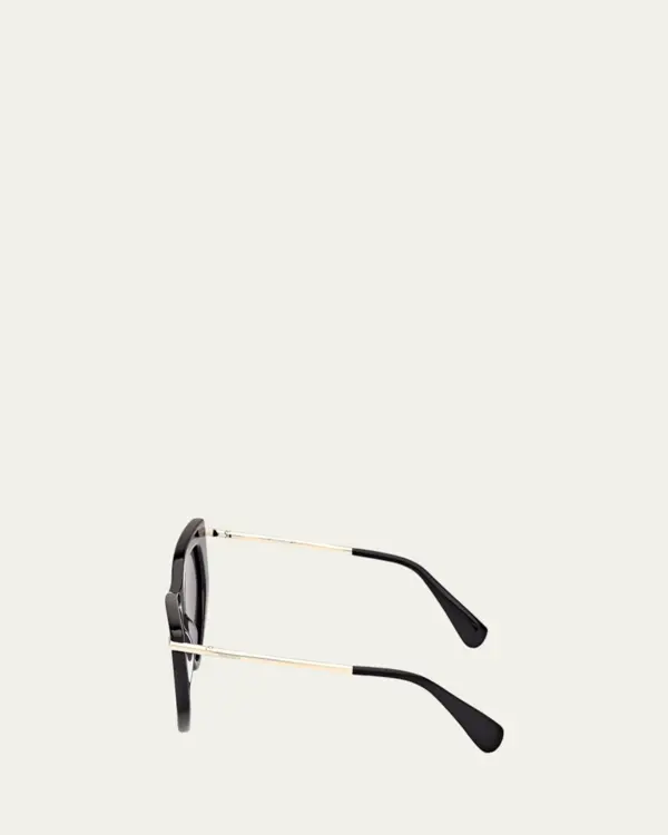 Max Mara Beth Acetate & Metal Cat-eye Sunglasses - Shiny Black