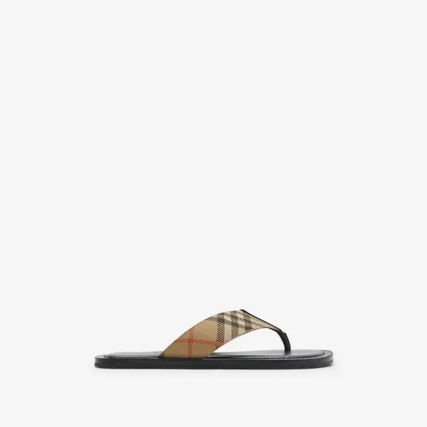 Burberry Check Jacquard Sandals - Sand
