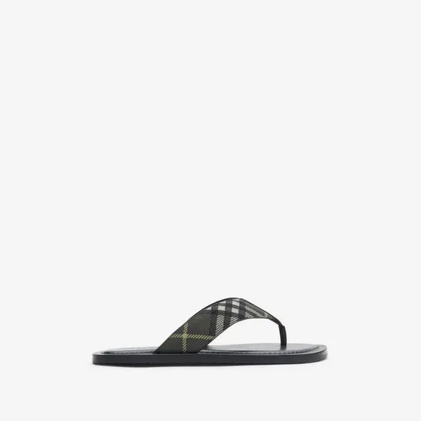 Burberry Check Jacquard Sandals - Thicket Green