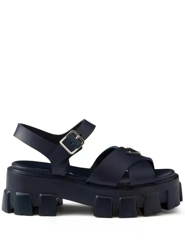Prada 55mm Monolith Sandals - Blue