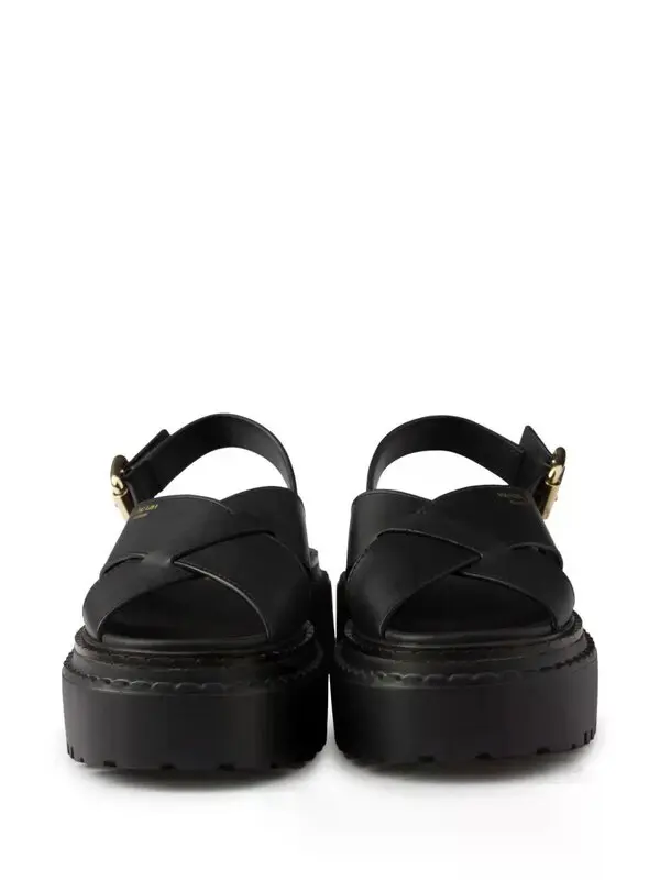 Prada Leather Platform Sandals