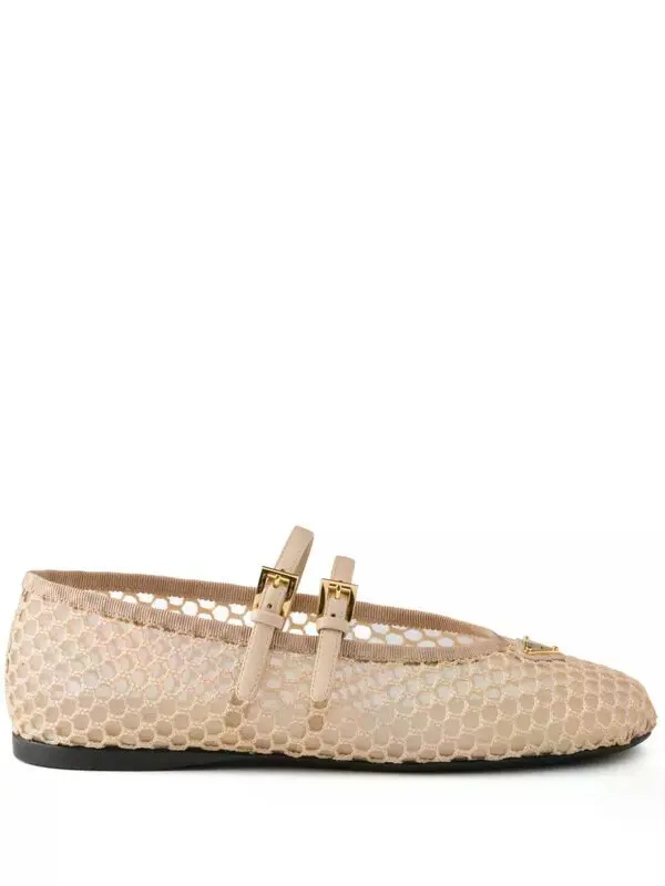 Prada Mesh Ballerina Flats - Neutrals