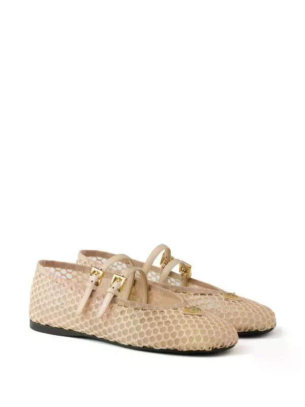 Prada Mesh Ballerina Flats - Neutrals