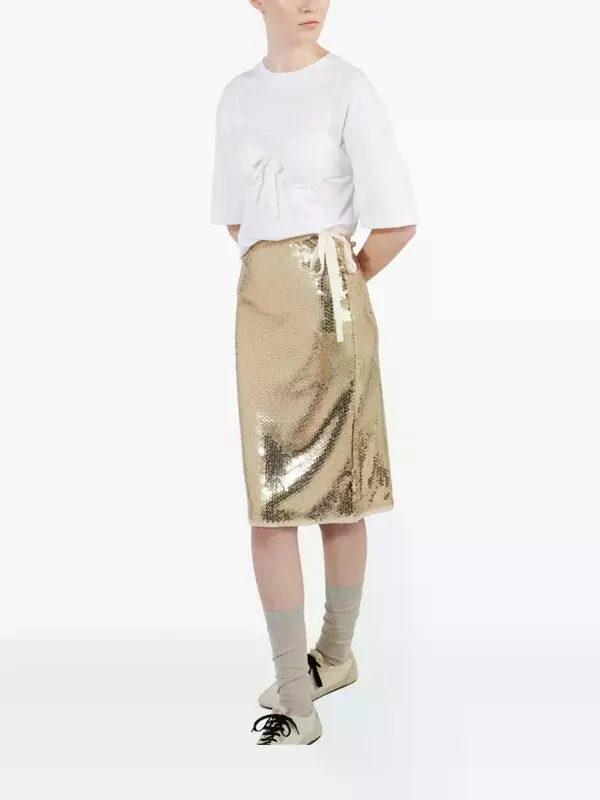 Prada Sequinned Skirt - Gold