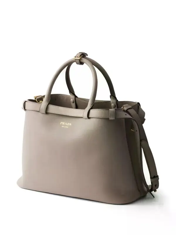 Prada Medium Buckle Tote - Grey