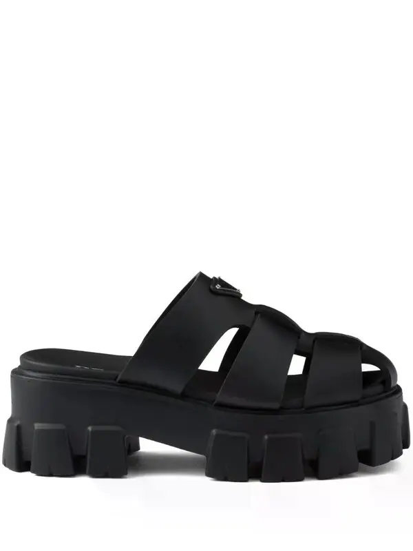 Prada Monolith Caged Sandals