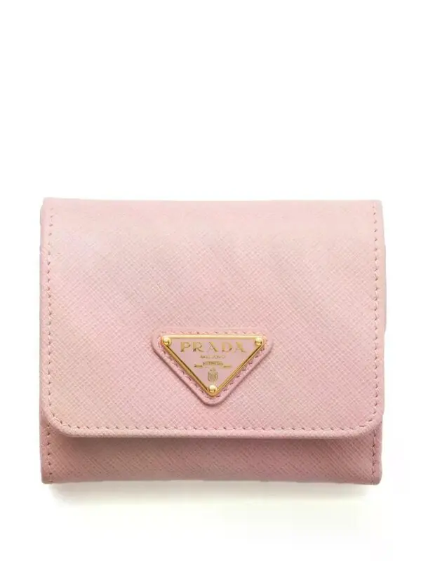 Prada Leather Logo Wallet - Pink