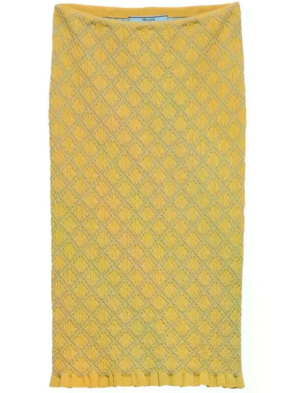 Prada Geometric-patterned Skirt - Yellow