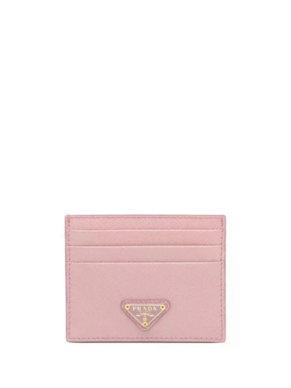 Prada Saffiano Leather Card Holder - Pink