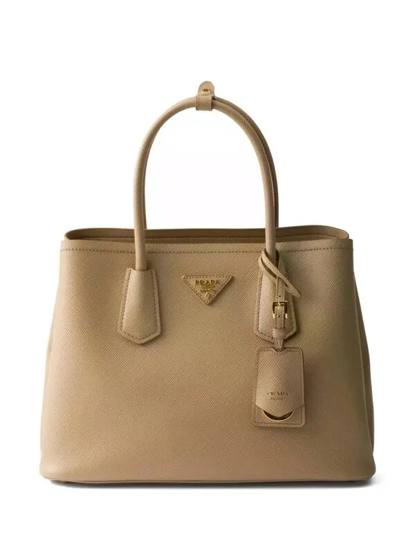 Prada Saffiano Leather Tote Bag - Neutrals