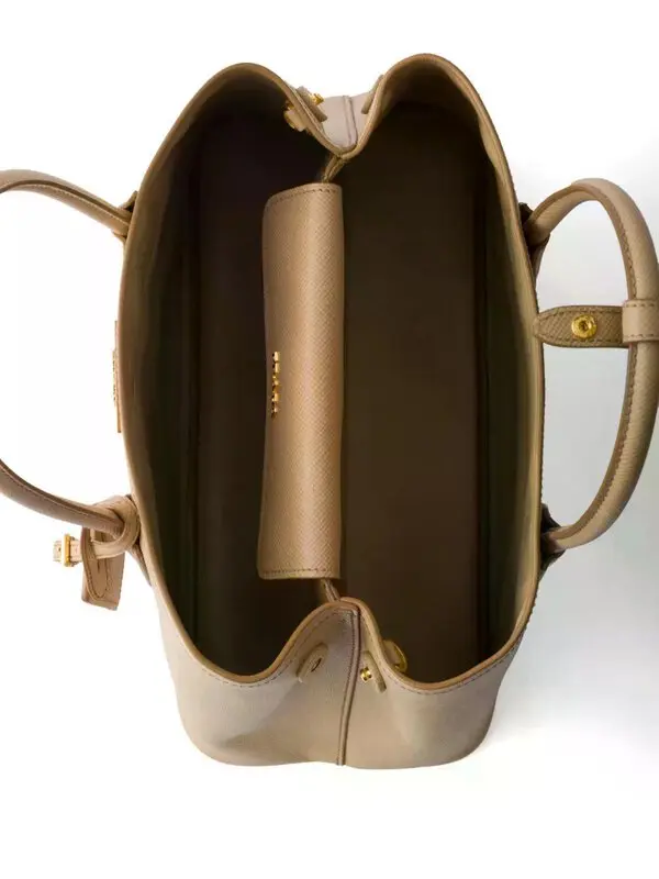 Prada Saffiano Leather Tote Bag - Neutrals