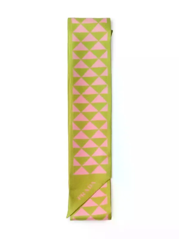 Prada Printed Silk Scarf - Green