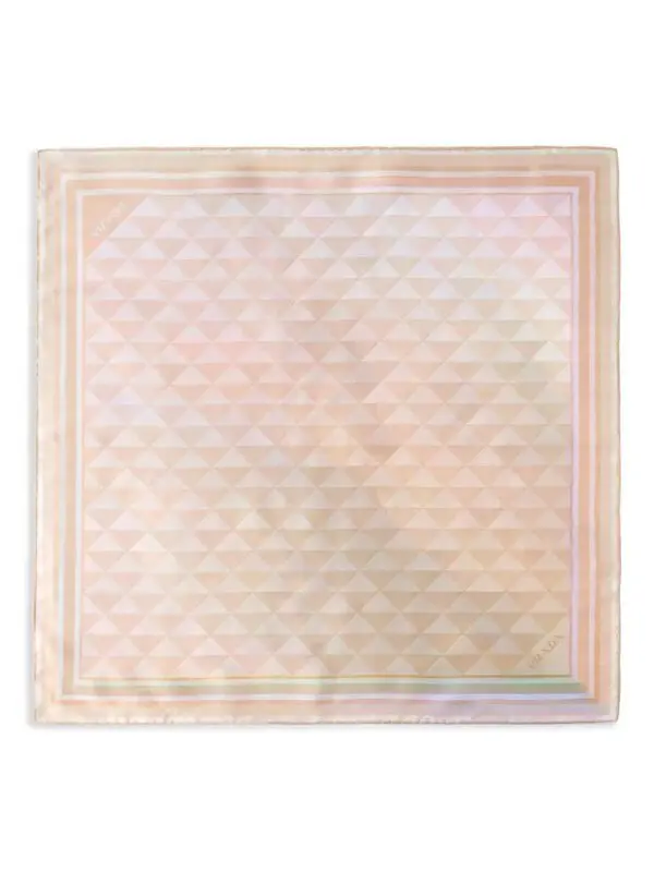 Prada Printed Silk Scarf - Neutrals
