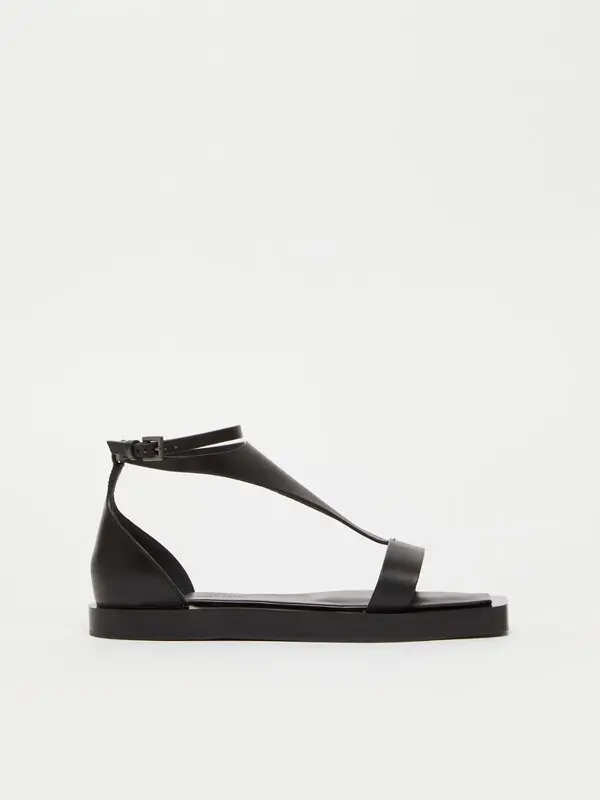 Max Mara Flat Leather T-bar Sandals