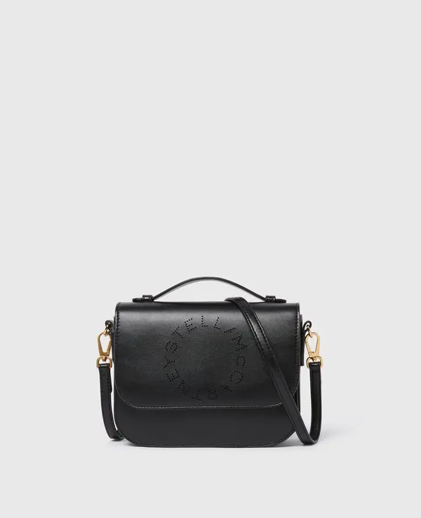 Stella McCartney Logo Messenger Crossbody Bag - Black