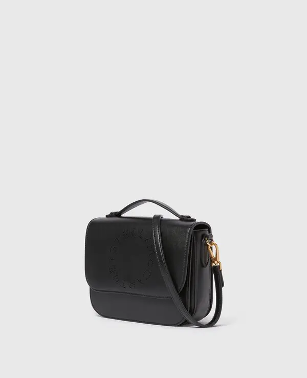 Stella McCartney Logo Messenger Crossbody Bag - Black
