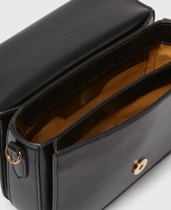Stella McCartney Logo Messenger Crossbody Bag - Black