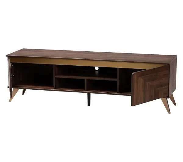 BAXTON STUDIO Graceland Walnut Brown Wood Tv St And