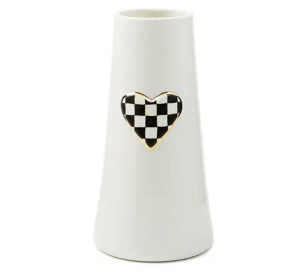 MACKENZIE-CHILDS Courtly Check Tall Heart Vase - One-color