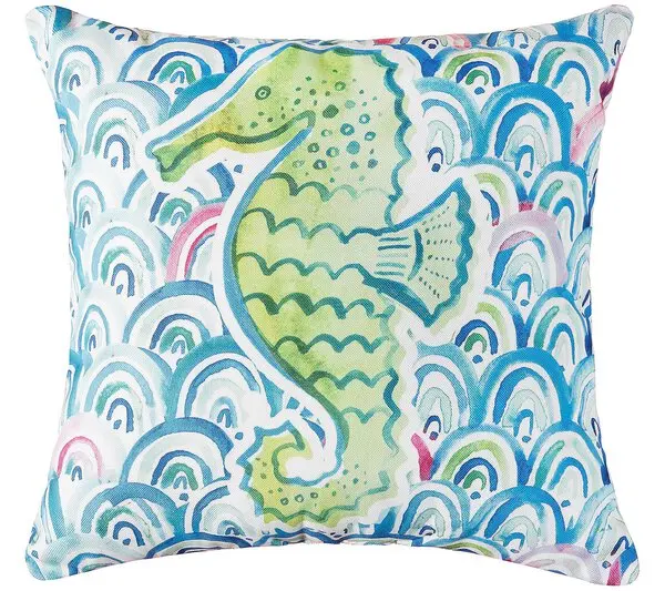 C&F HOME Mermaid Garden Seahorse Pillow - One-color