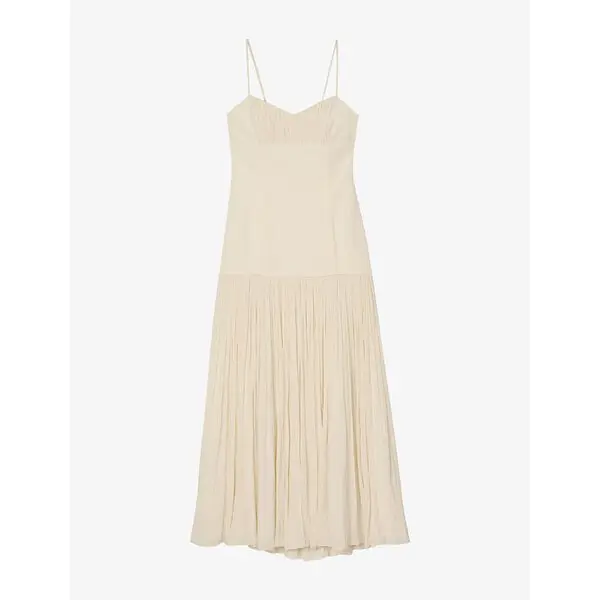 Sandro Sleeveless V-neck Woven Maxi Dress