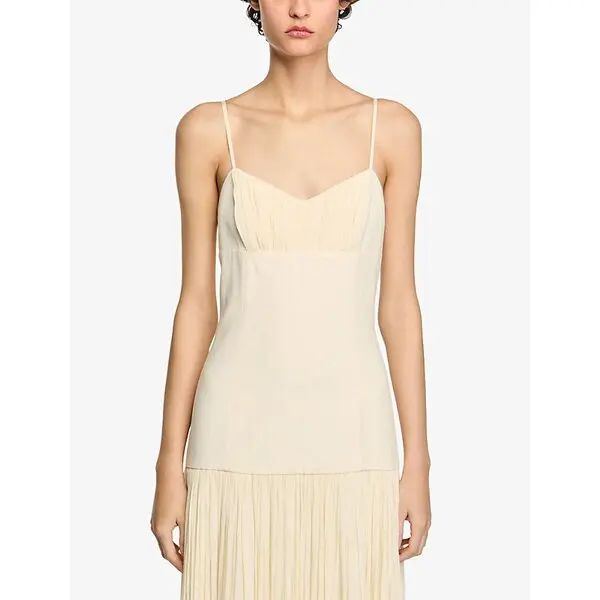 Sandro Sleeveless V-neck Woven Maxi Dress