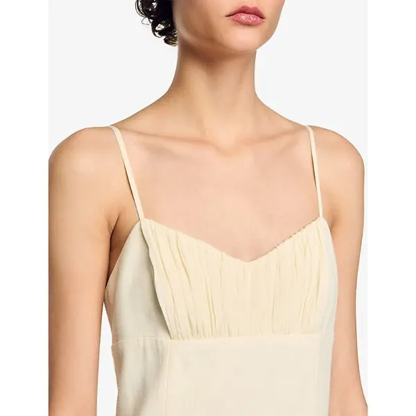Sandro Sleeveless V-neck Woven Maxi Dress