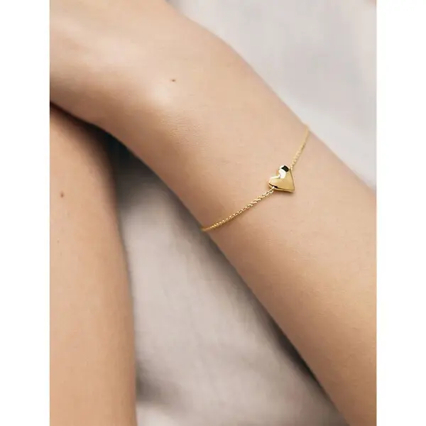 Monica Vinader Heart-charm Bracelet - Gold