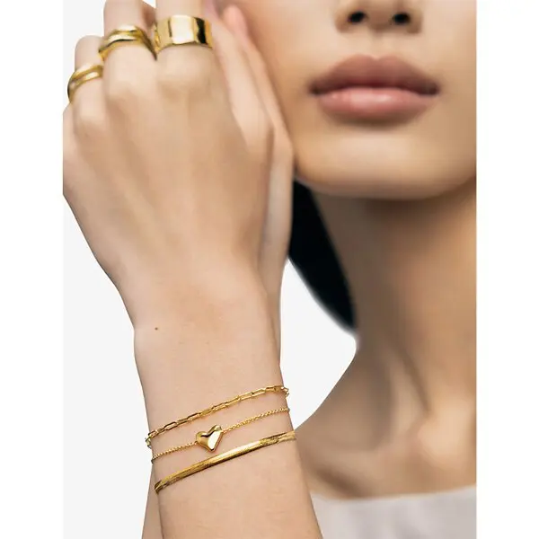 Monica Vinader Heart-charm Bracelet - Gold