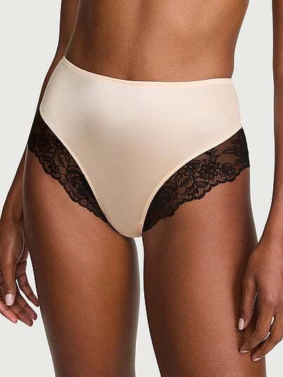 Victoria's Secret Very Sexy Smooth Lace-trim High-waist Brief Panty - Beige