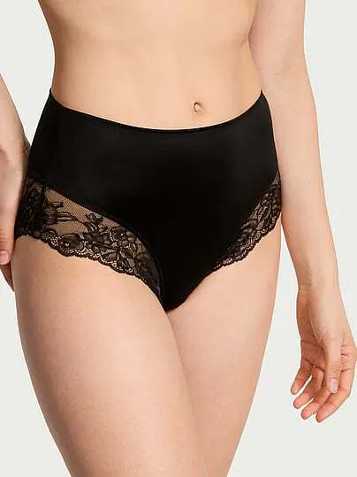 Victoria's Secret Very Sexy Smooth Lace-trim High-waist Brief Panty - Black