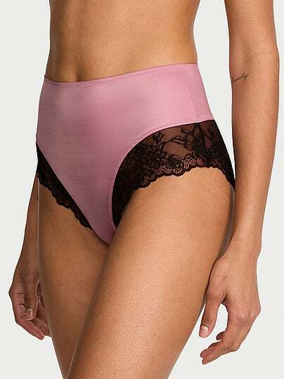 Victoria's Secret Very Sexy Smooth Lace-trim High-waist Brief Panty - Pink