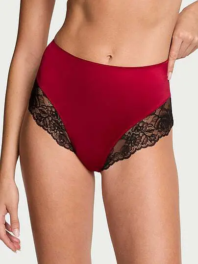 Victoria's Secret Very Sexy Smooth Lace-trim High-waist Brief Panty - Red