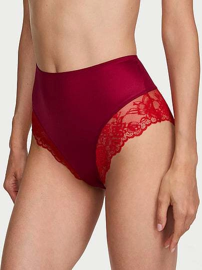 Victoria's Secret Very Sexy Smooth Lace-trim High-waist Brief Panty - Red